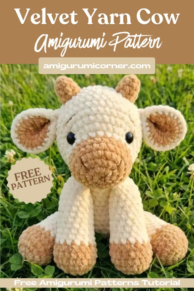 Velvet Yarn Cow Amigurumi Pattern – Soft Plush Crochet Cow