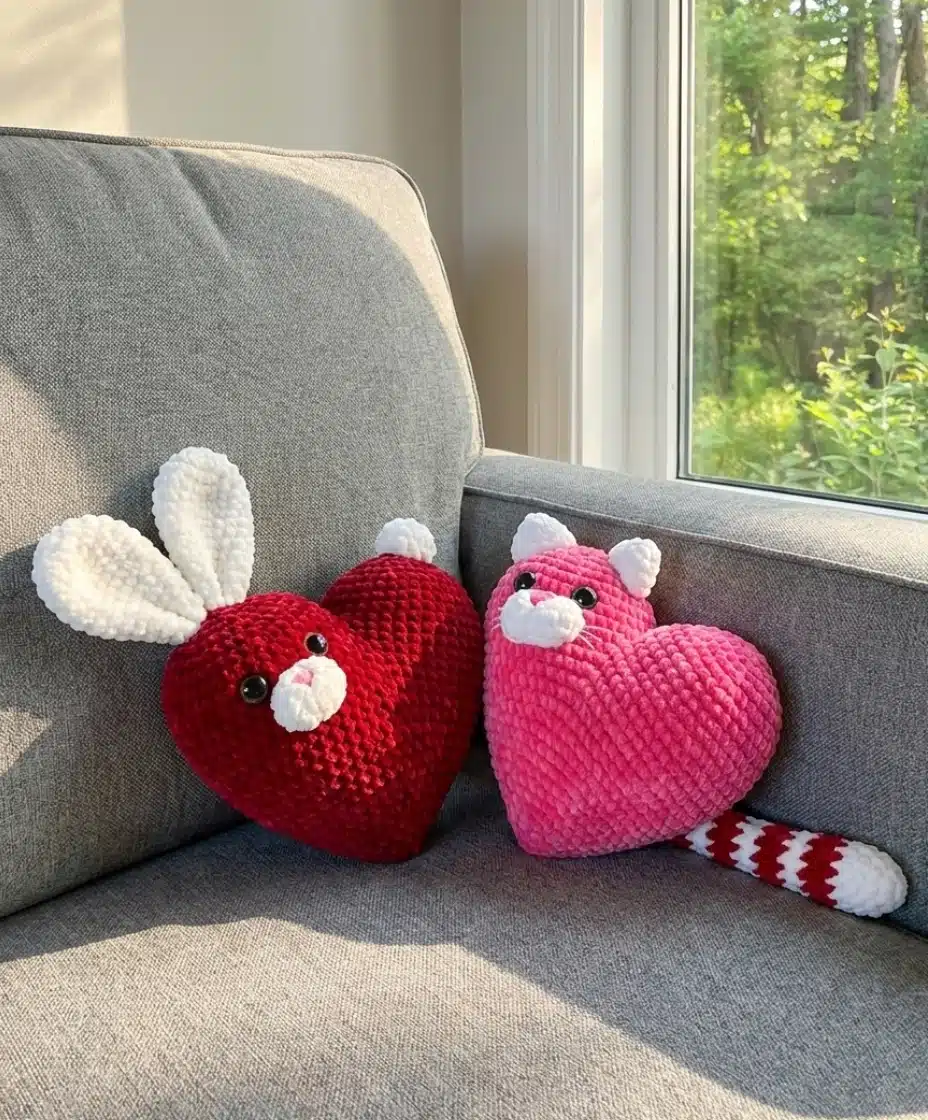 Valentine Heart Amigurumi Bunny & Cat Crochet Pattern